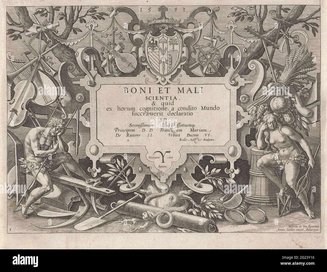 Ornamental list of Adam and Eva; History of the Van Cain family / about ...