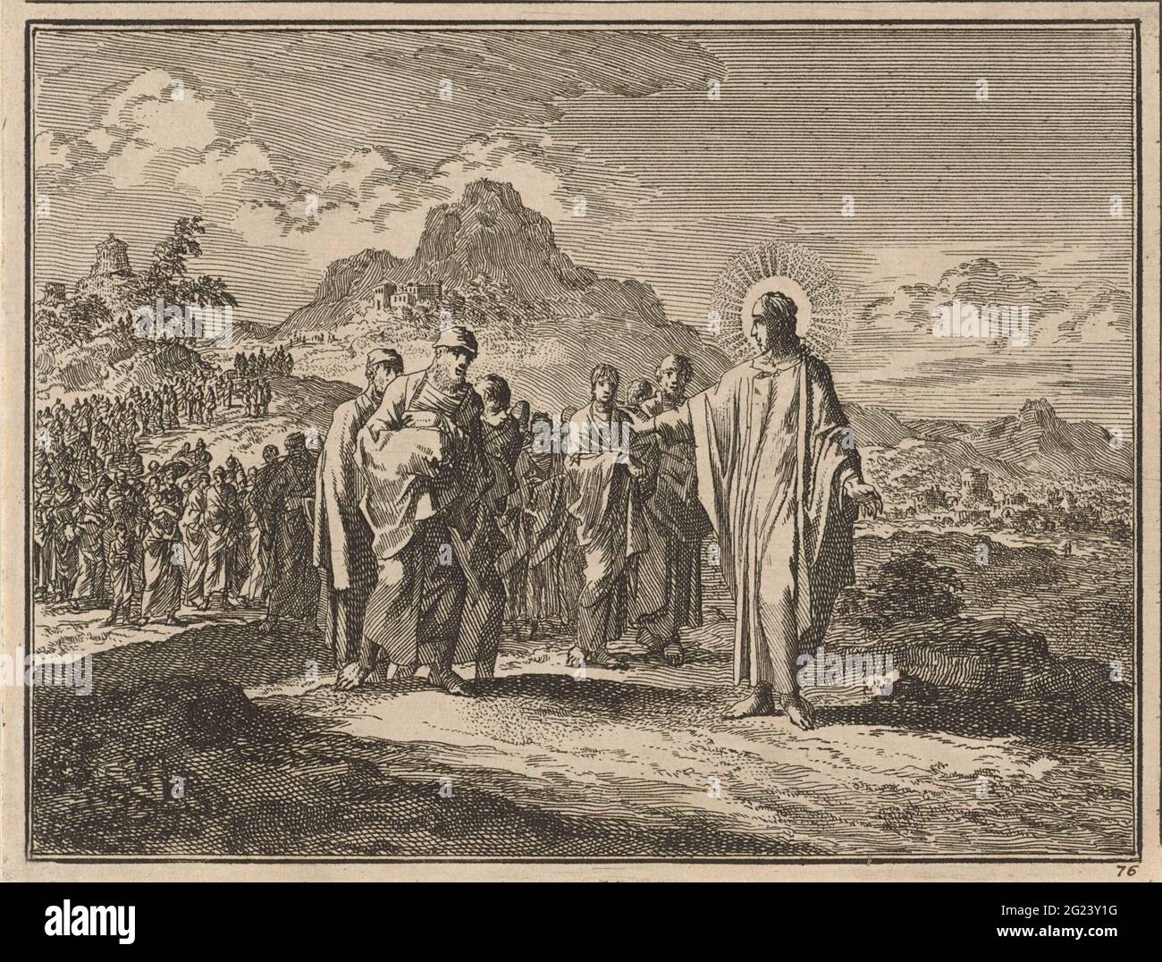 Christ turns around to the crowd that follows him Stock Photo - Alamy