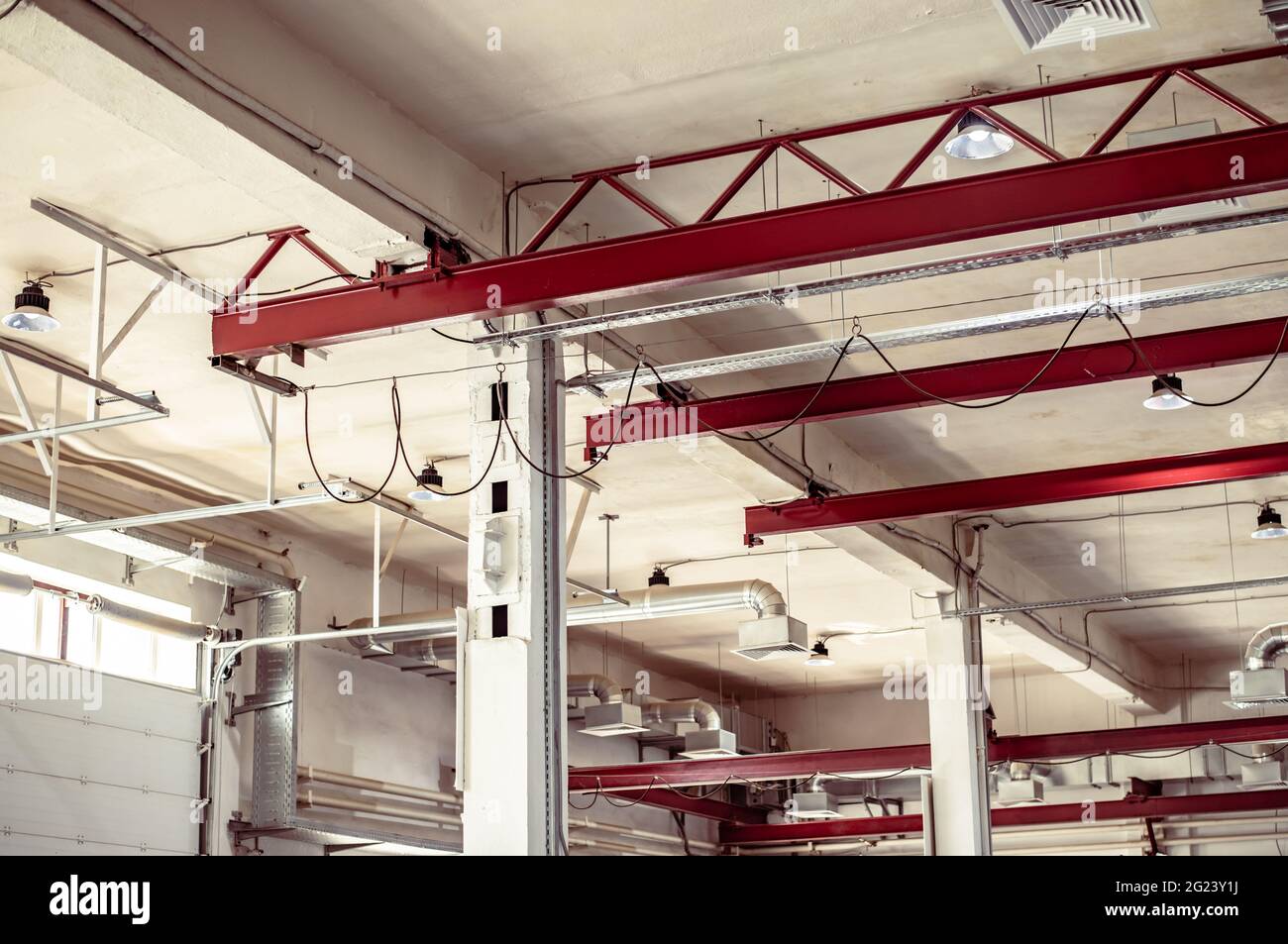 The territory of the factory or plant of industrial conveyor production ...