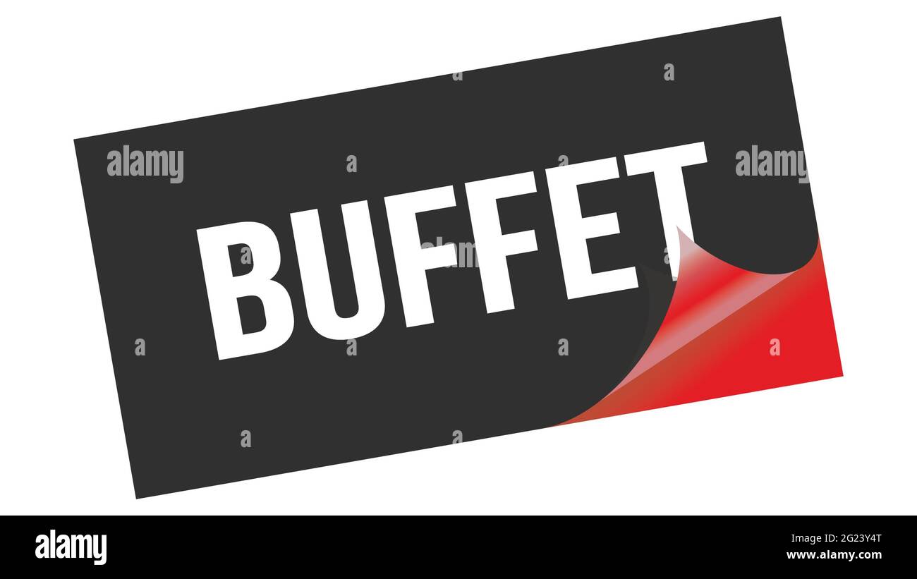 BUFFET text written on black red sticker stamp Stock Photo - Alamy