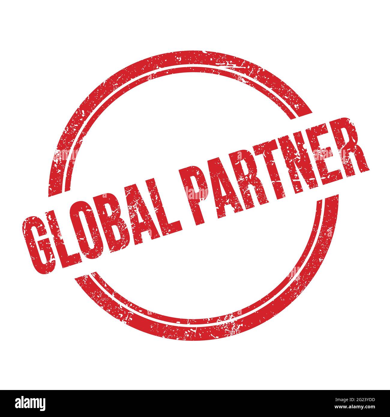 GLOBAL PARTNER text written on red grungy vintage round stamp Stock ...