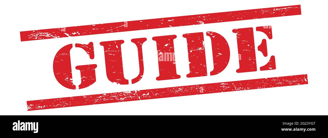 GUIDE text on red grungy vintage rubber stamp Stock Photo - Alamy