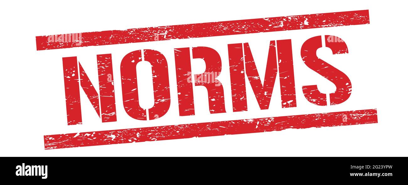 NORMS text on red grungy rectangle stamp sign Stock Photo - Alamy