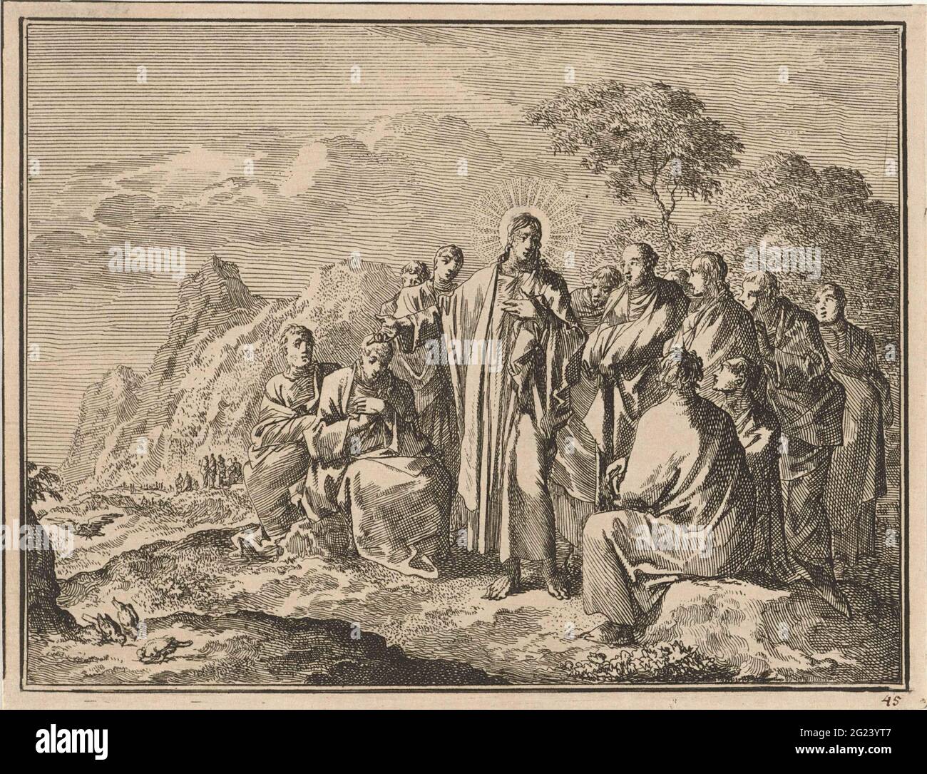 Christ points his disciples on sparrows Stock Photo - Alamy