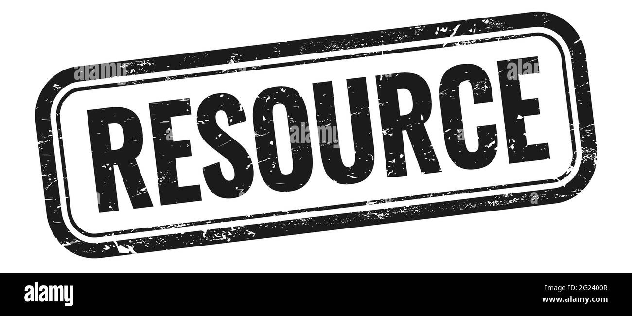 RESOURCE text on black grungy vintage rectangle stamp Stock Photo - Alamy