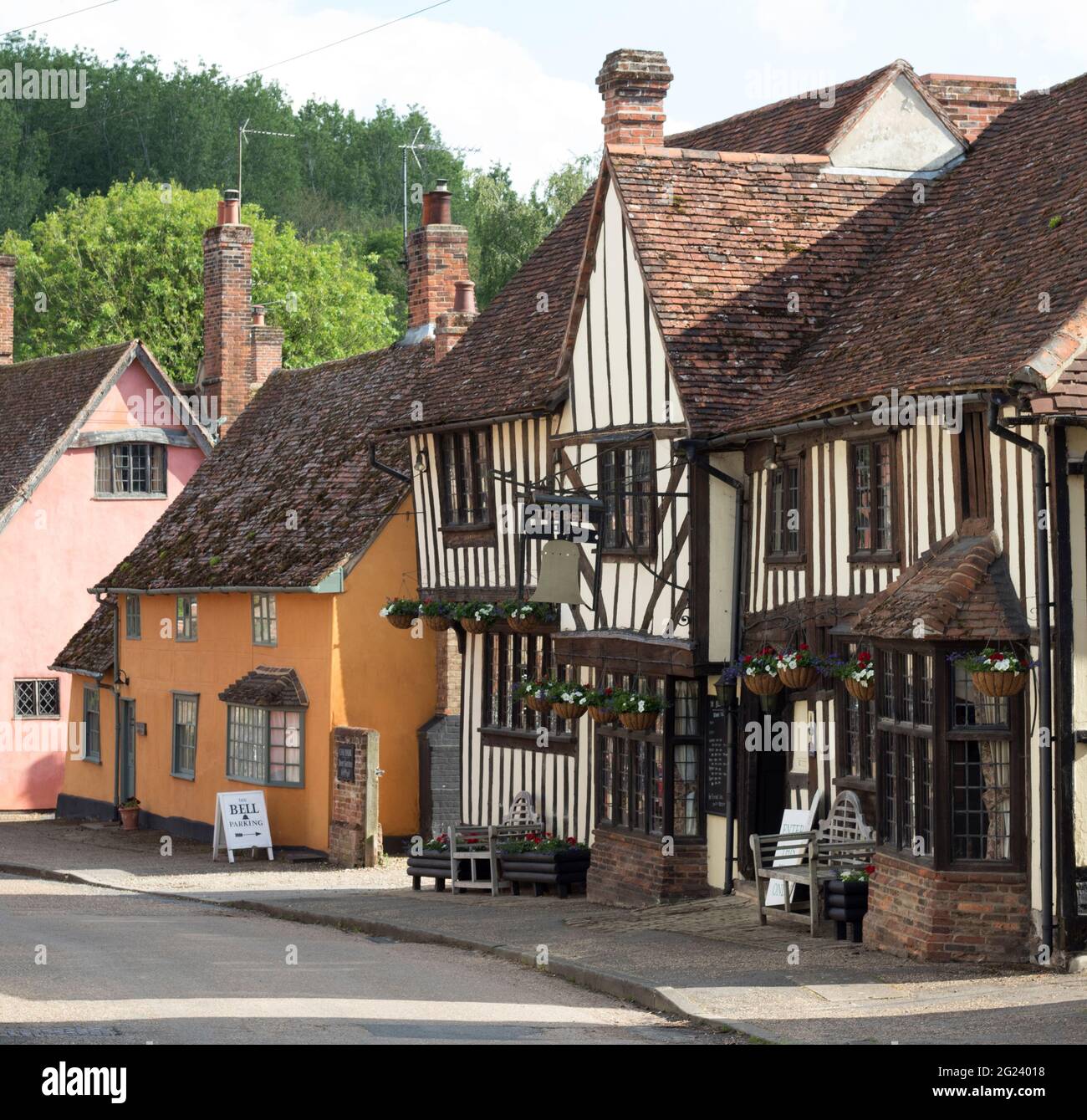 The Bell Inn The Street Kersey Suffolk Stock Photo - Alamy
