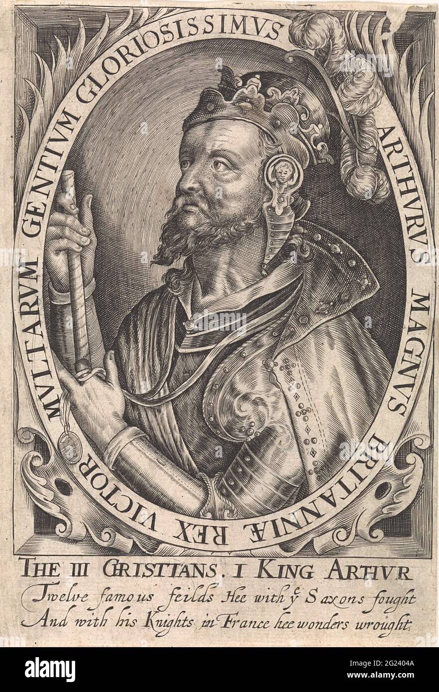 King Arthur as one of the nine heroes; The nine heroes. The Christian ...