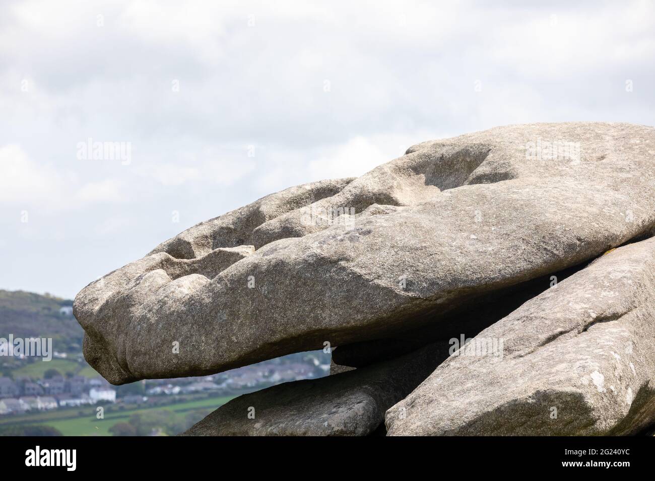 Neolithic boulders on the top of Carn Brea in Cornwall,UK Stock Photo ...