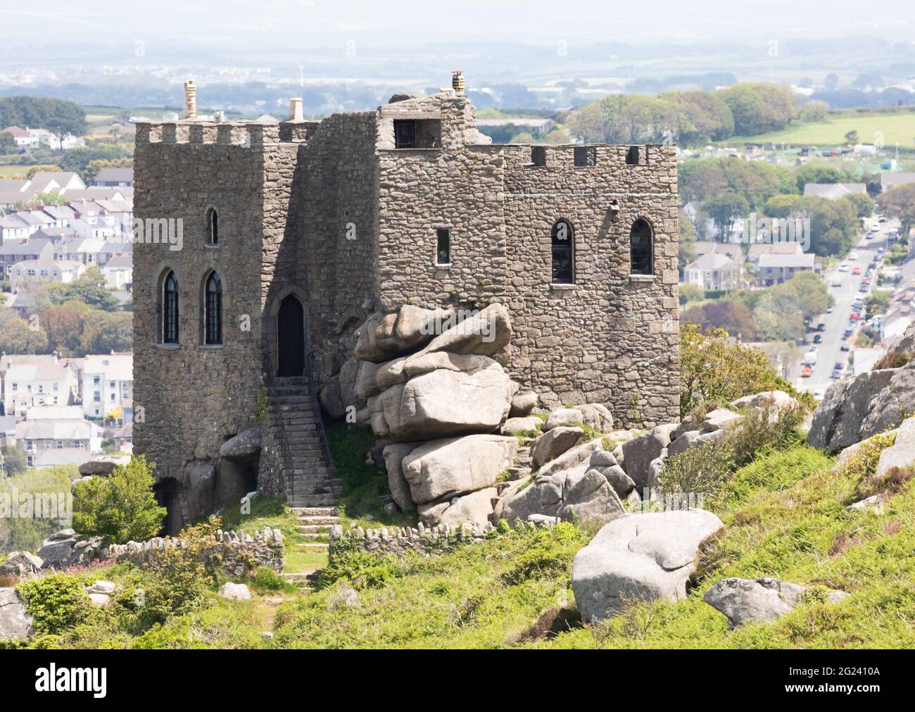 Carn Brea Castle on Carn Brea is a 14th-century grade II listed granite ...