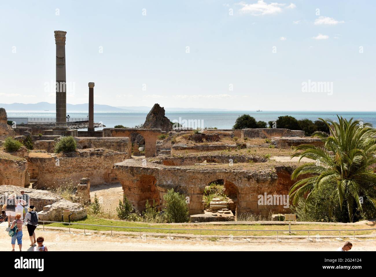 View of the archaeological site of Carthage in the capital Tunis..The ...