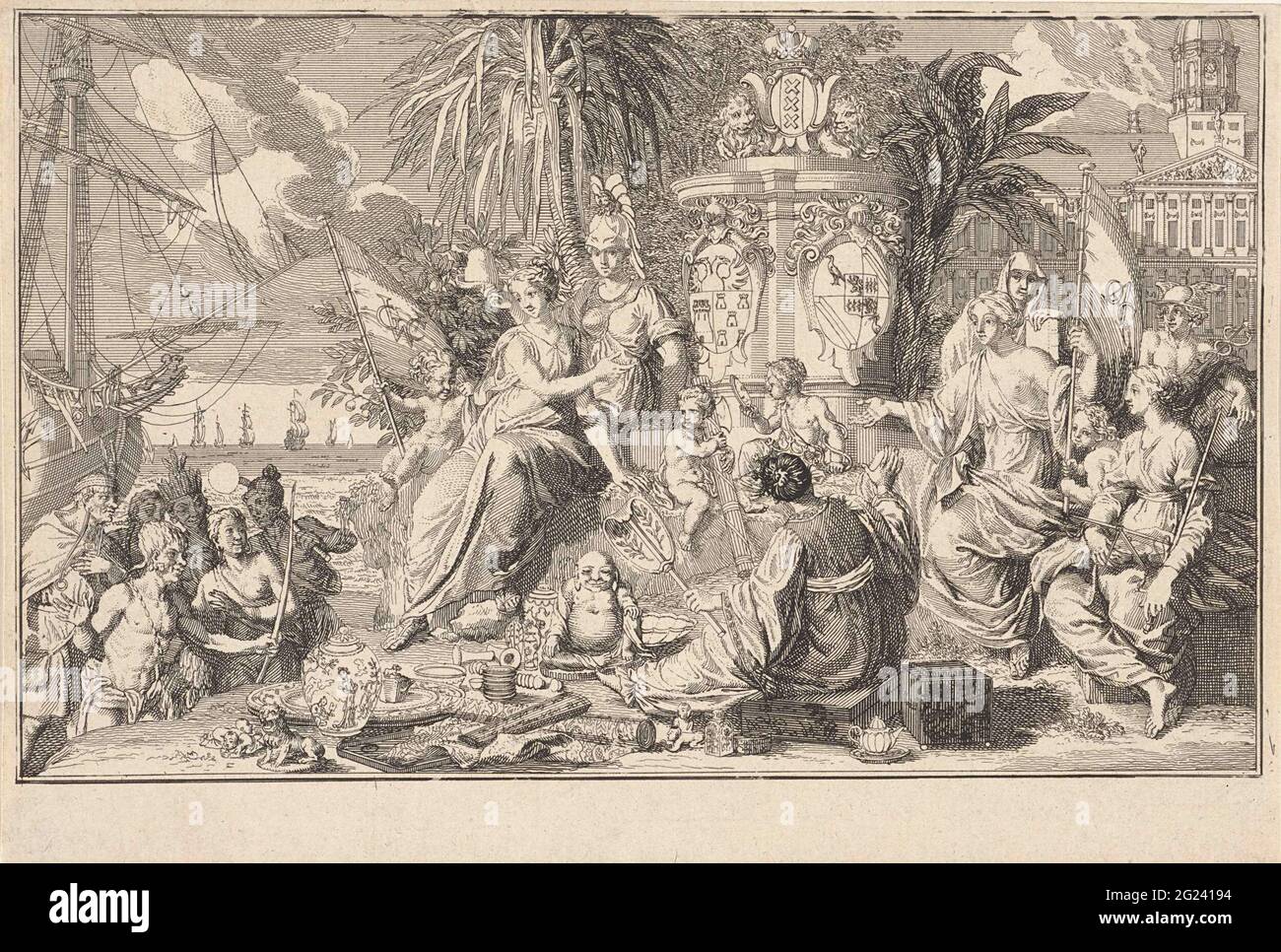 Allegory on the West Indian and East India Company. The ...