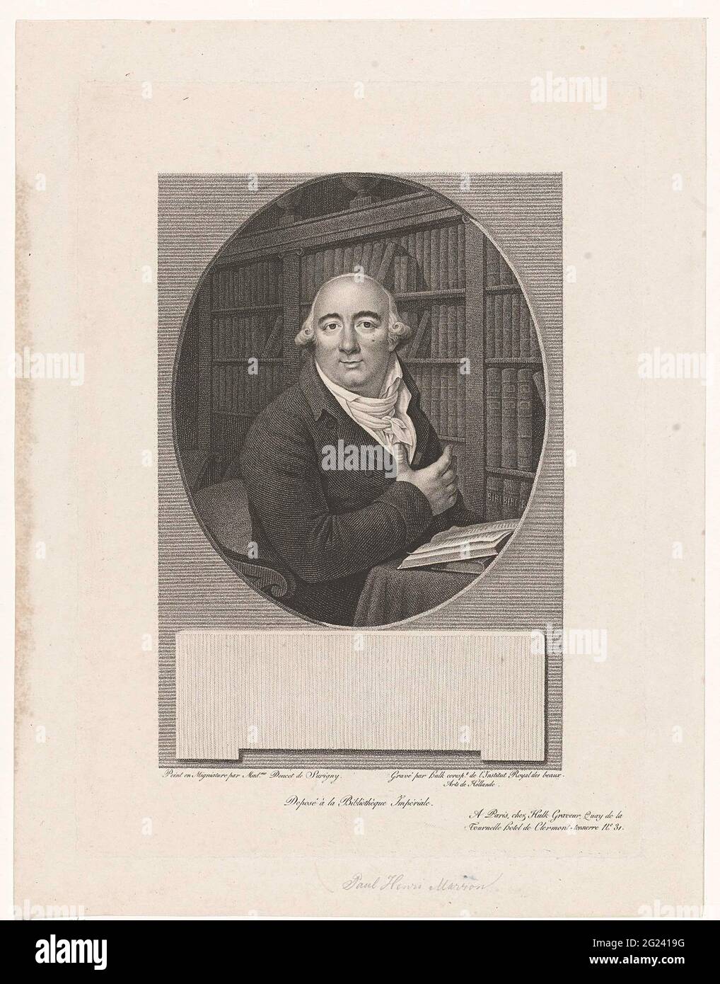 Portrait of Paul Henri Marron. Portrait in half, right, turned to the ...