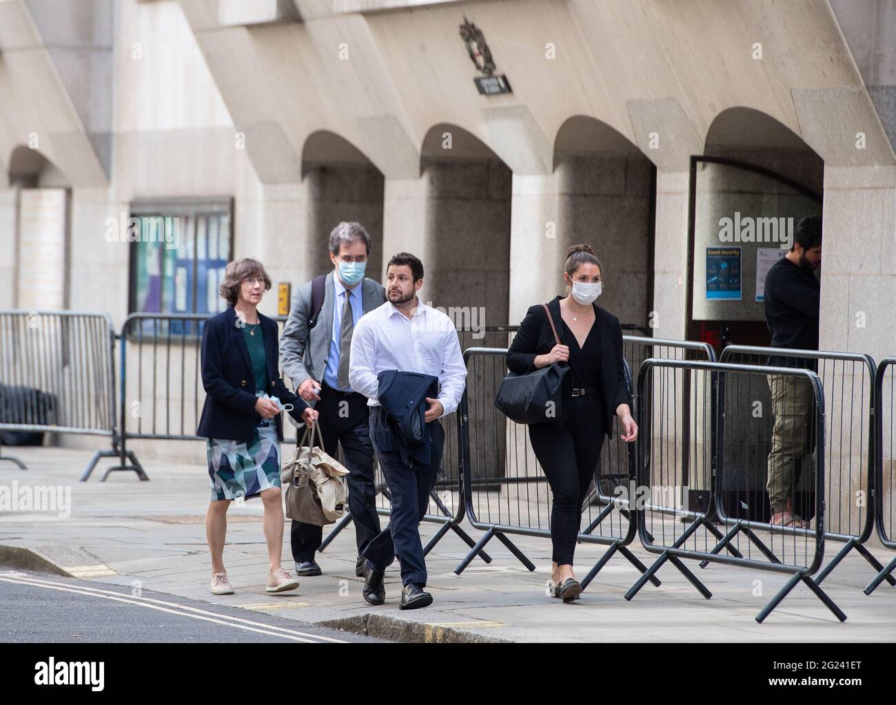 Jeremy Everard (second left), the father of Sarah Everard, leave the ...