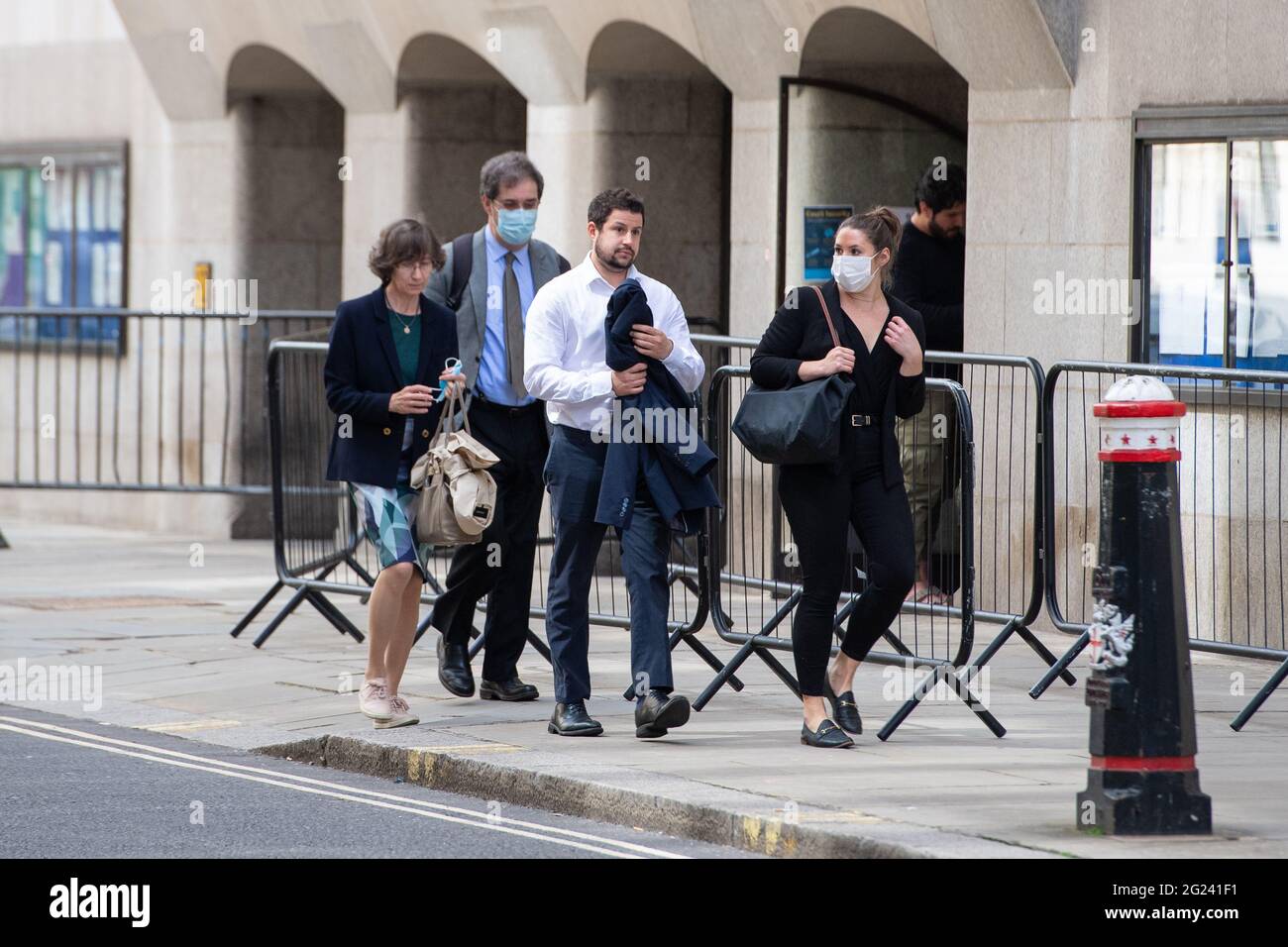 Jeremy Everard (second left), the father of Sarah Everard, leave the ...