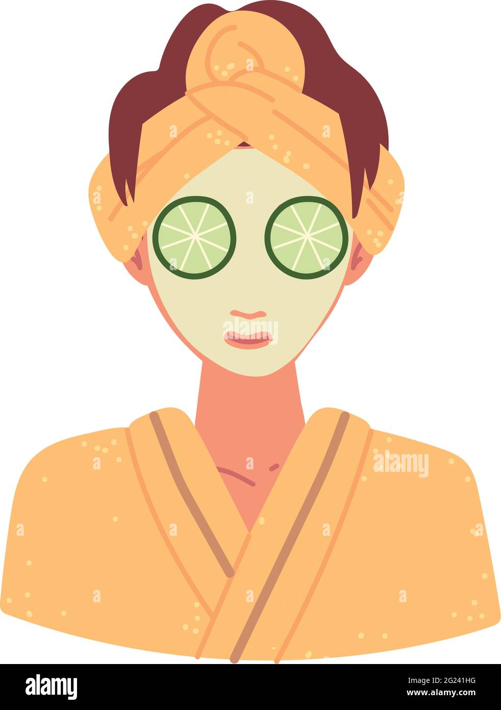 Cucumber eyes woman Stock Vector Images - Alamy