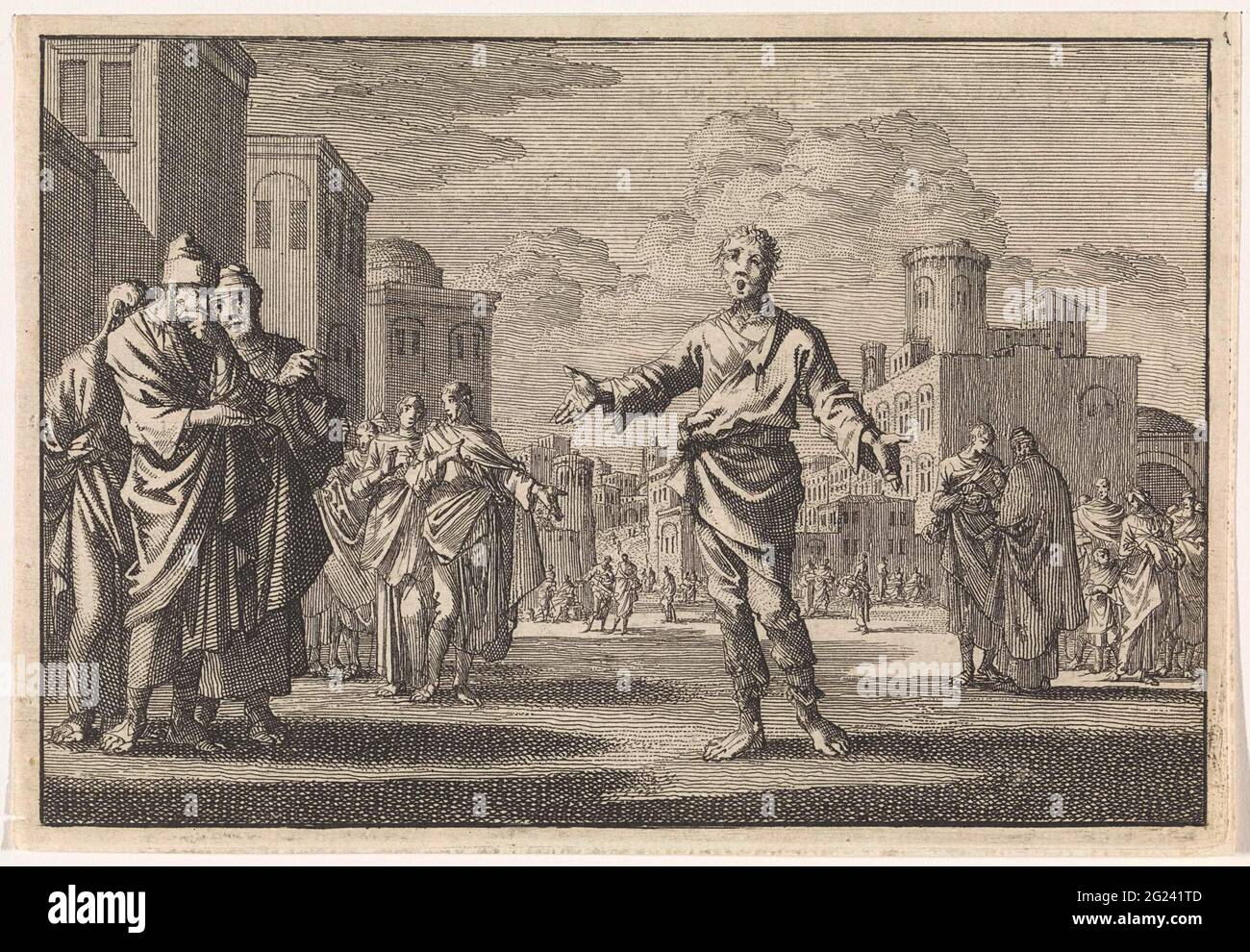 Jesus, Ananus' son, pulls through the streets of Jerusalem Stock Photo ...