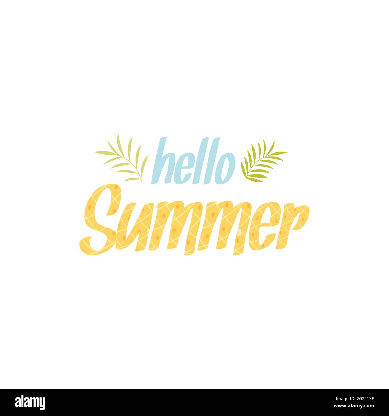Hello Summer pineapple lettering logo background. vector illustration ...