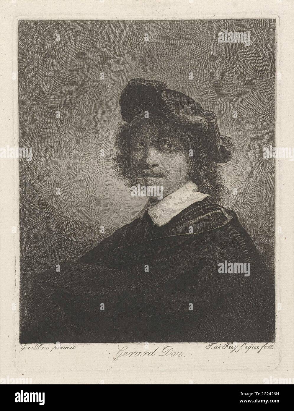 Portrait of gerard dou; Gerard Dou. Portrait of the painter Gerard Dou ...