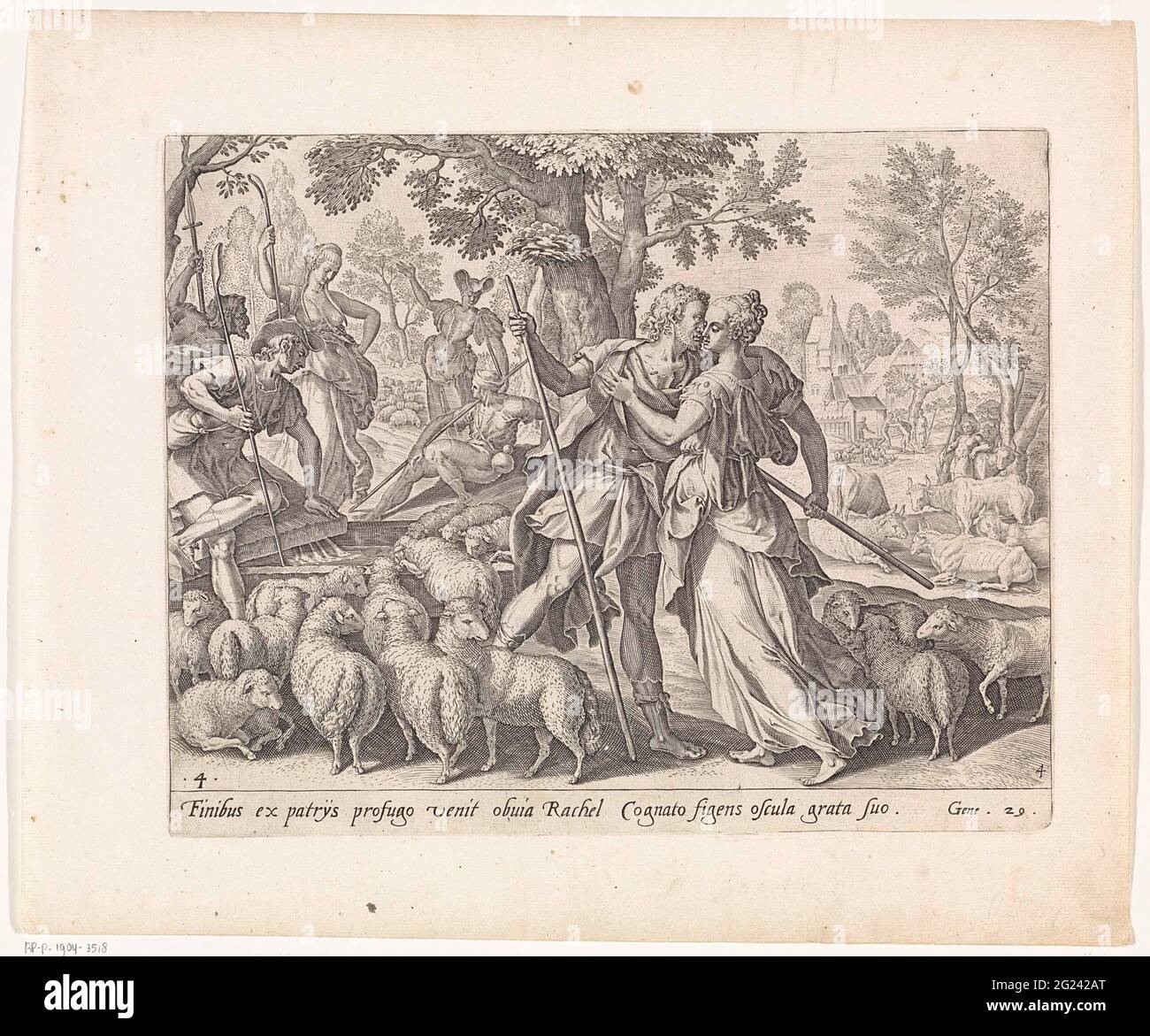 Jacob meets Rachel; History of Jakob and Esau; Theatrum Biblicum ...