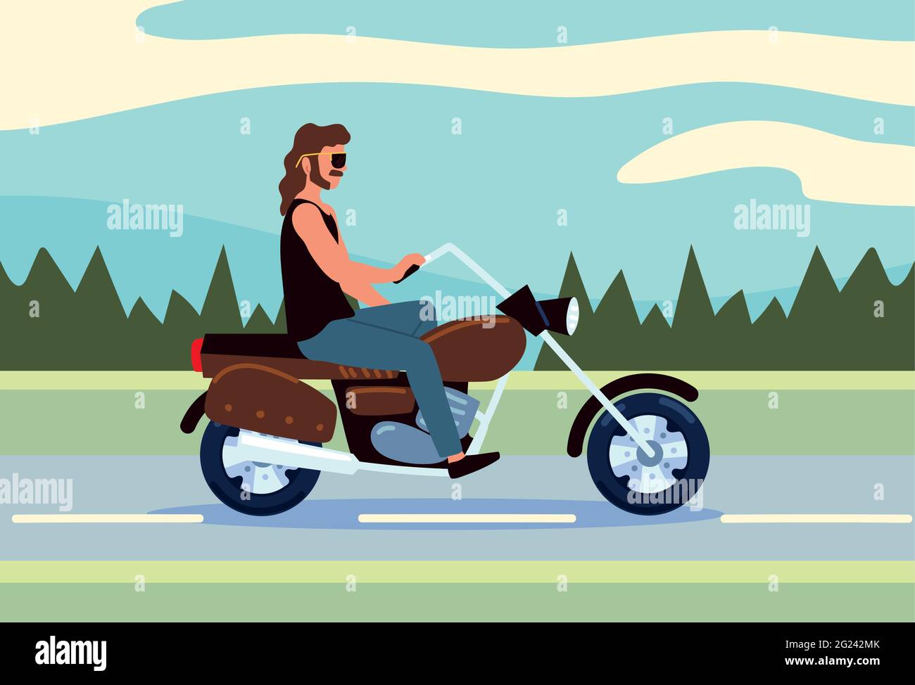 motorcycle rider on road Stock Vector Image & Art - Alamy