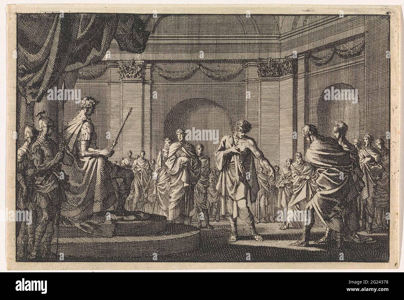 Antipater shows Caesar his wounds Stock Photo - Alamy