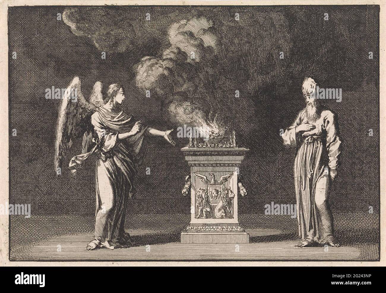 Gabriel appears on Zechariah in the temple Stock Photo - Alamy