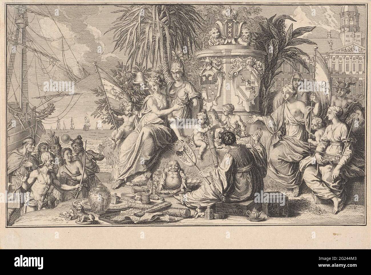 Allegory on the West Indian and East India Company. The ...