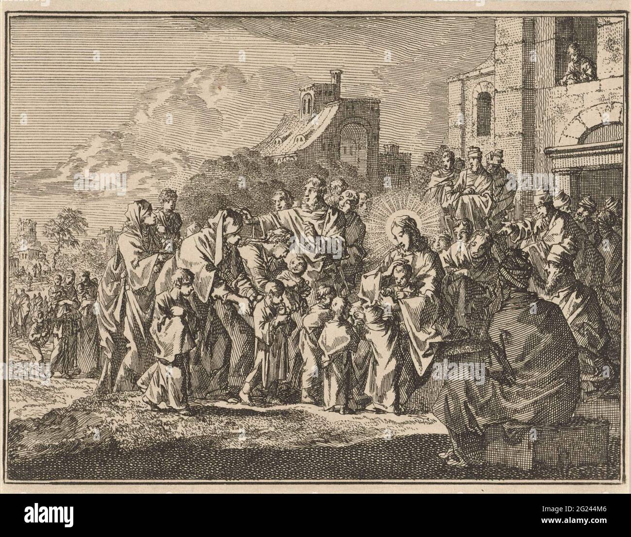 Jesus blesses the children Stock Photo - Alamy