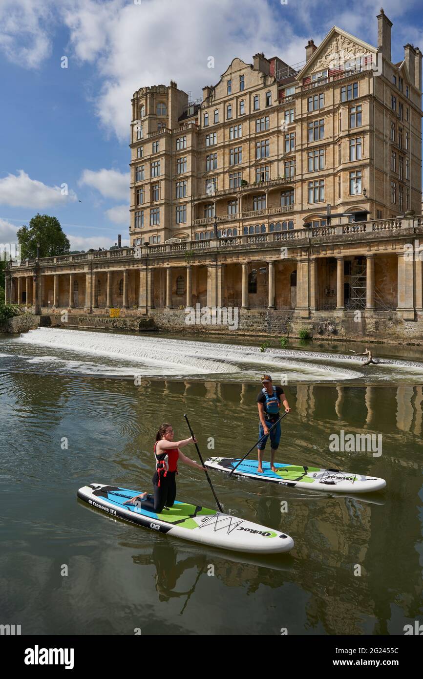 Paddle boarding on the River Avon as it passes through the World ...