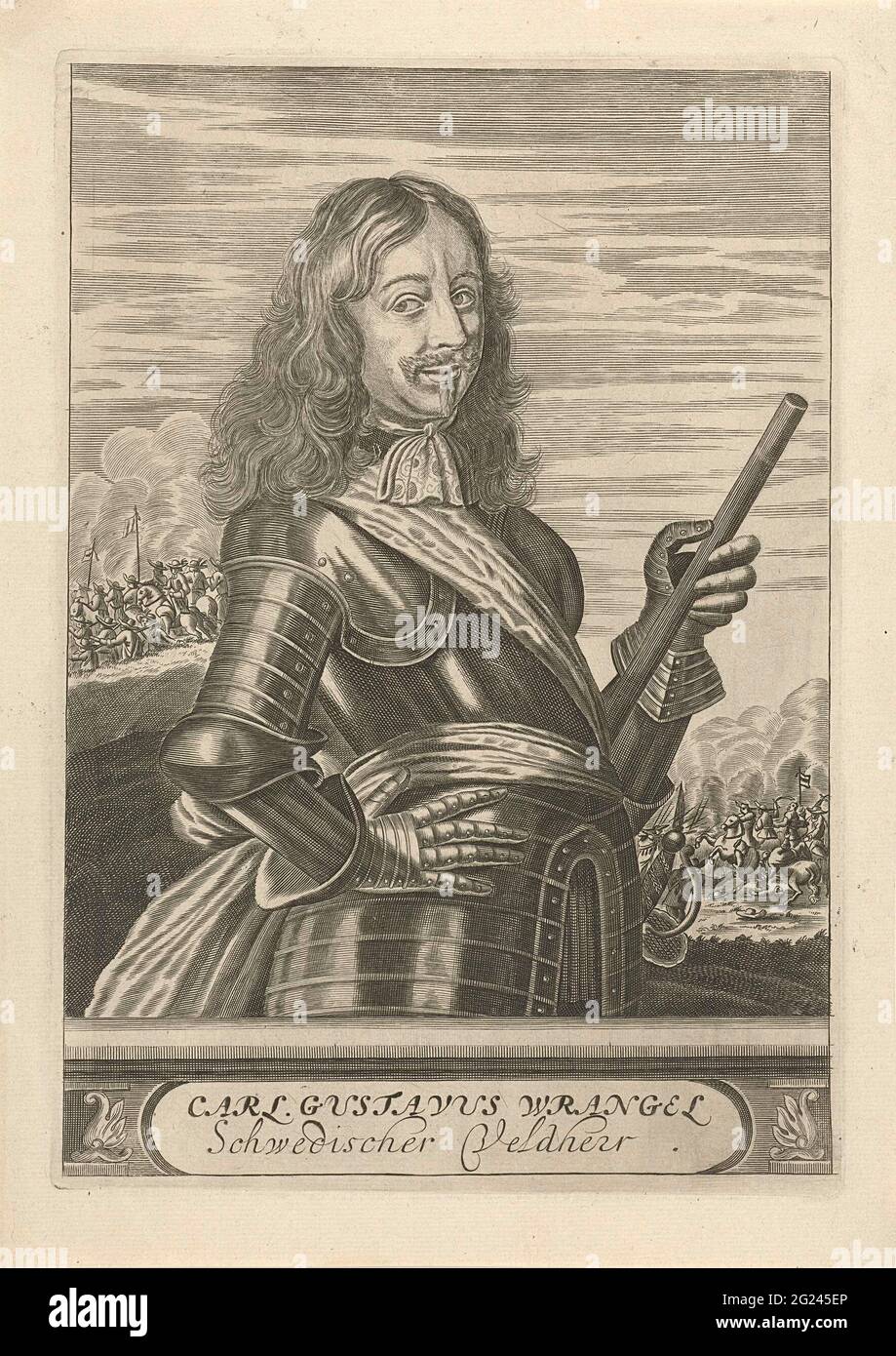 Portrait of Carl Gustaf Wrangel. Portrait to the right from Carl Gustaf ...