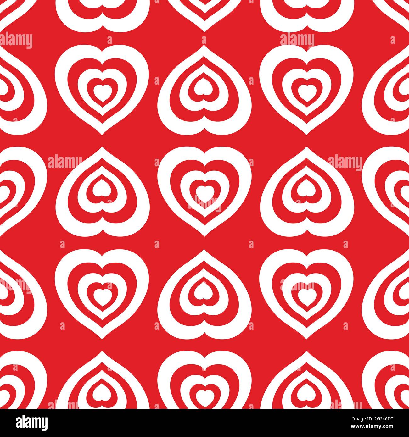 Heart shape seamless pattern. Red white abstract background, geometric ...