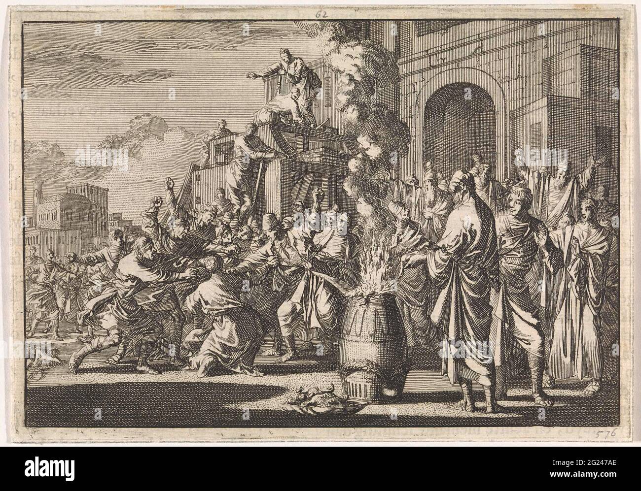Fight between Jews and Greeks for the synagogue in Caesarea Stock Photo ...