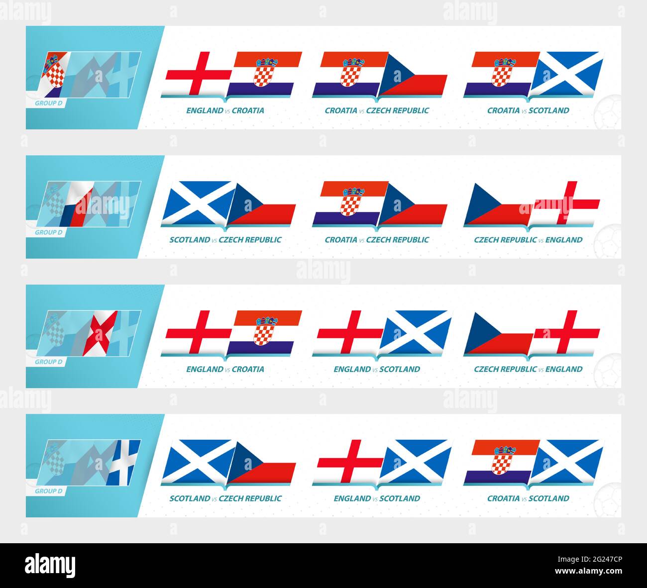 Football team games in group D of football European tournament 2020-21 ...
