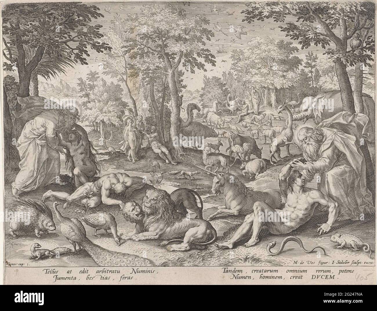 Creation of Adam and Eve; Creation of the world. Adam and Eve are ...