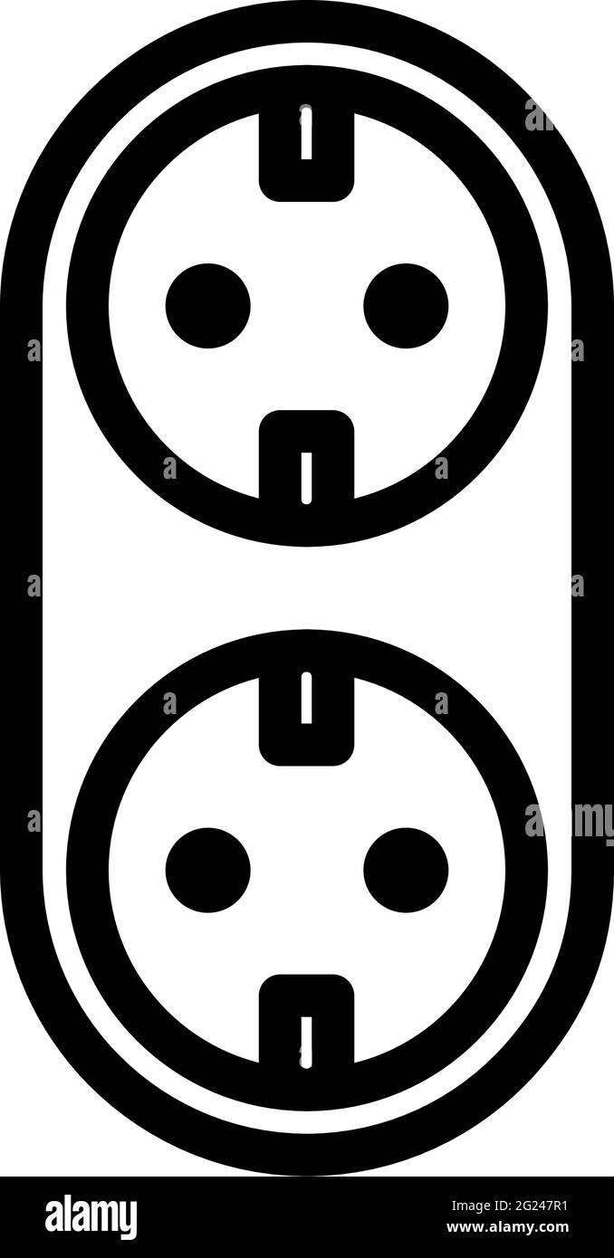 AC Splitter Icon. Editable Bold Outline Design. Vector Illustration ...