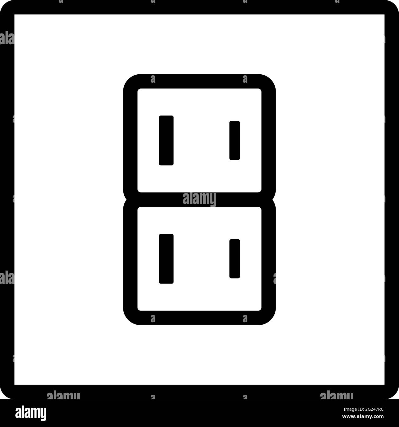 Japan Electrical Socket Icon. Editable Bold Outline Design. Vector ...