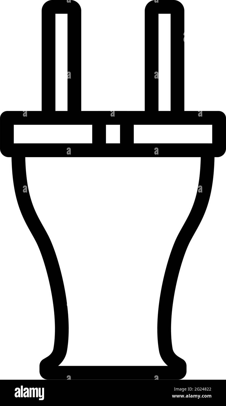 Electrical Plug Icon. Editable Bold Outline Design. Vector Illustration ...