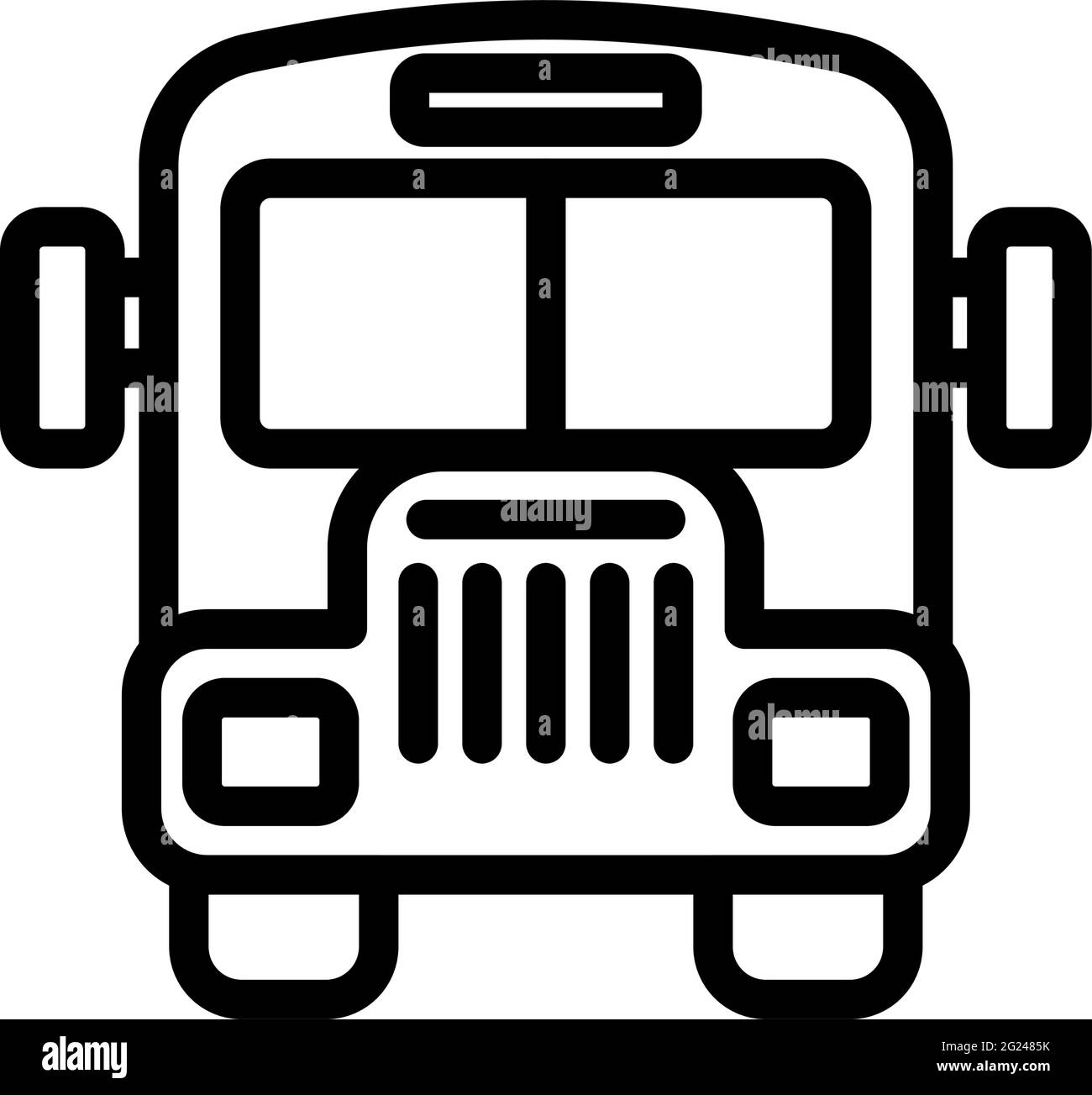 Icon Of School Bus. Editable Bold Outline Design. Vector Illustration ...