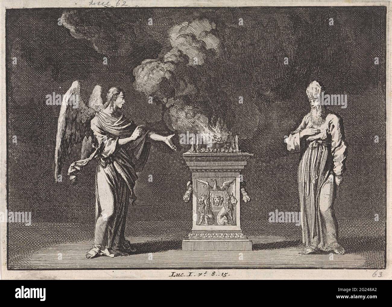 Gabriel appears on Zechariah in the temple Stock Photo - Alamy