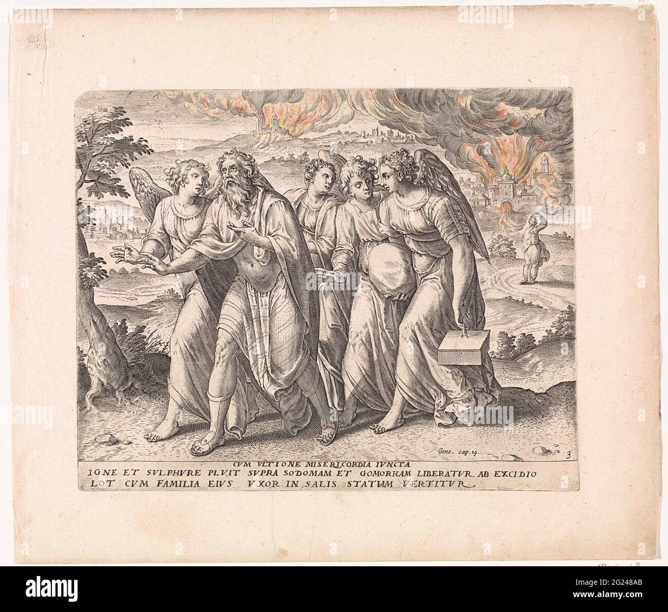 Lot leaves Sodom; Cum ultione misericordia juncta; History of Lot ...
