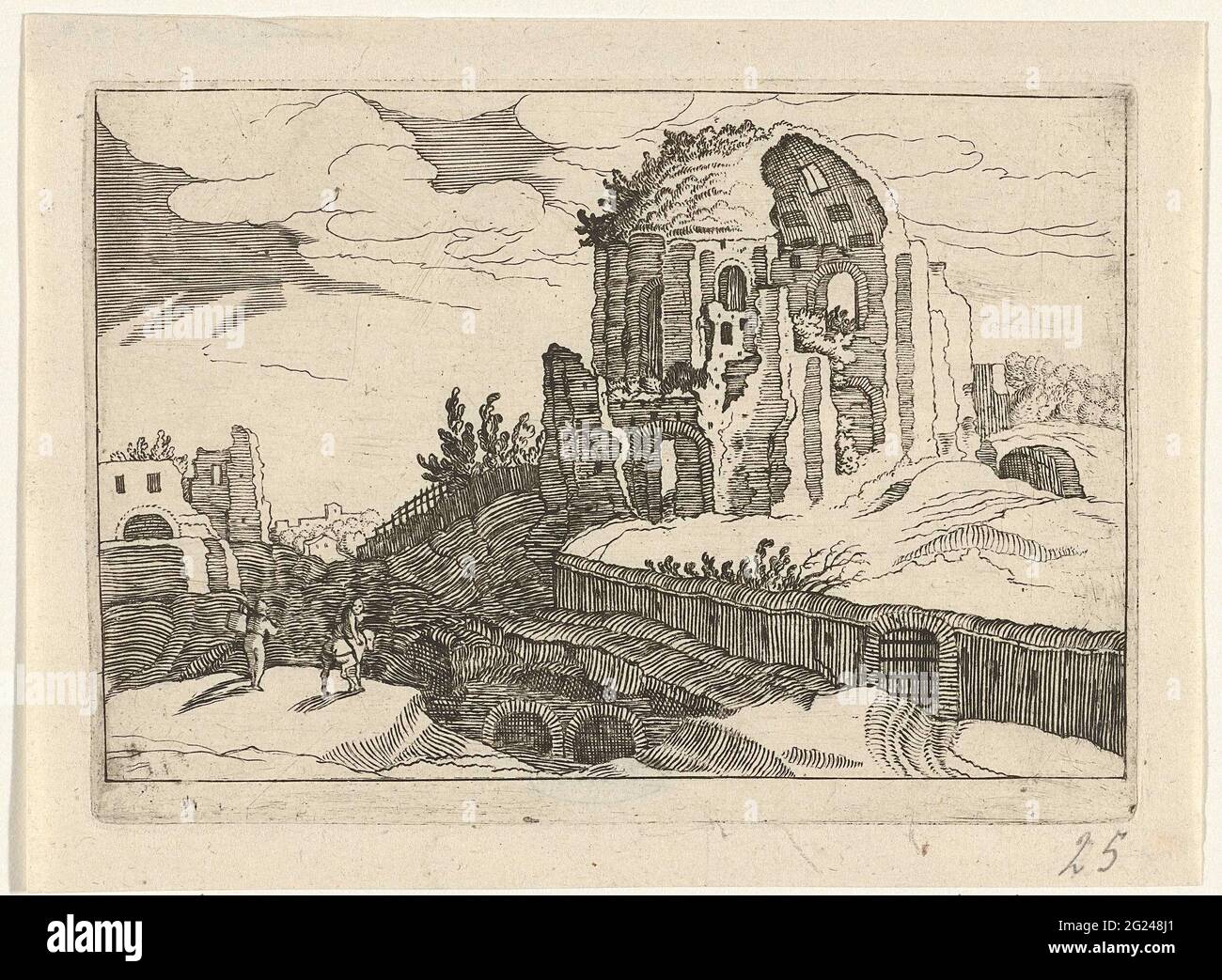 Nymphaeum in Rome; Roman ruins (series 2). The ruin of the Nymphaeum ...