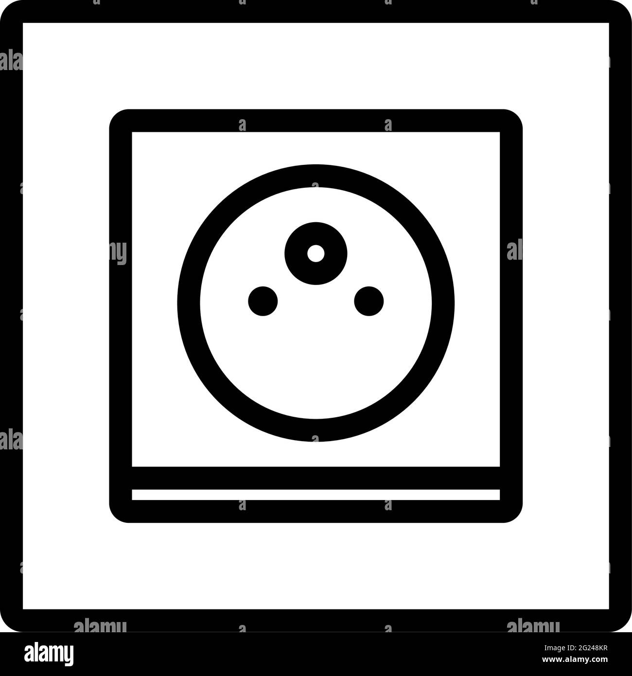 France Electrical Socket Icon. Editable Bold Outline Design. Vector ...
