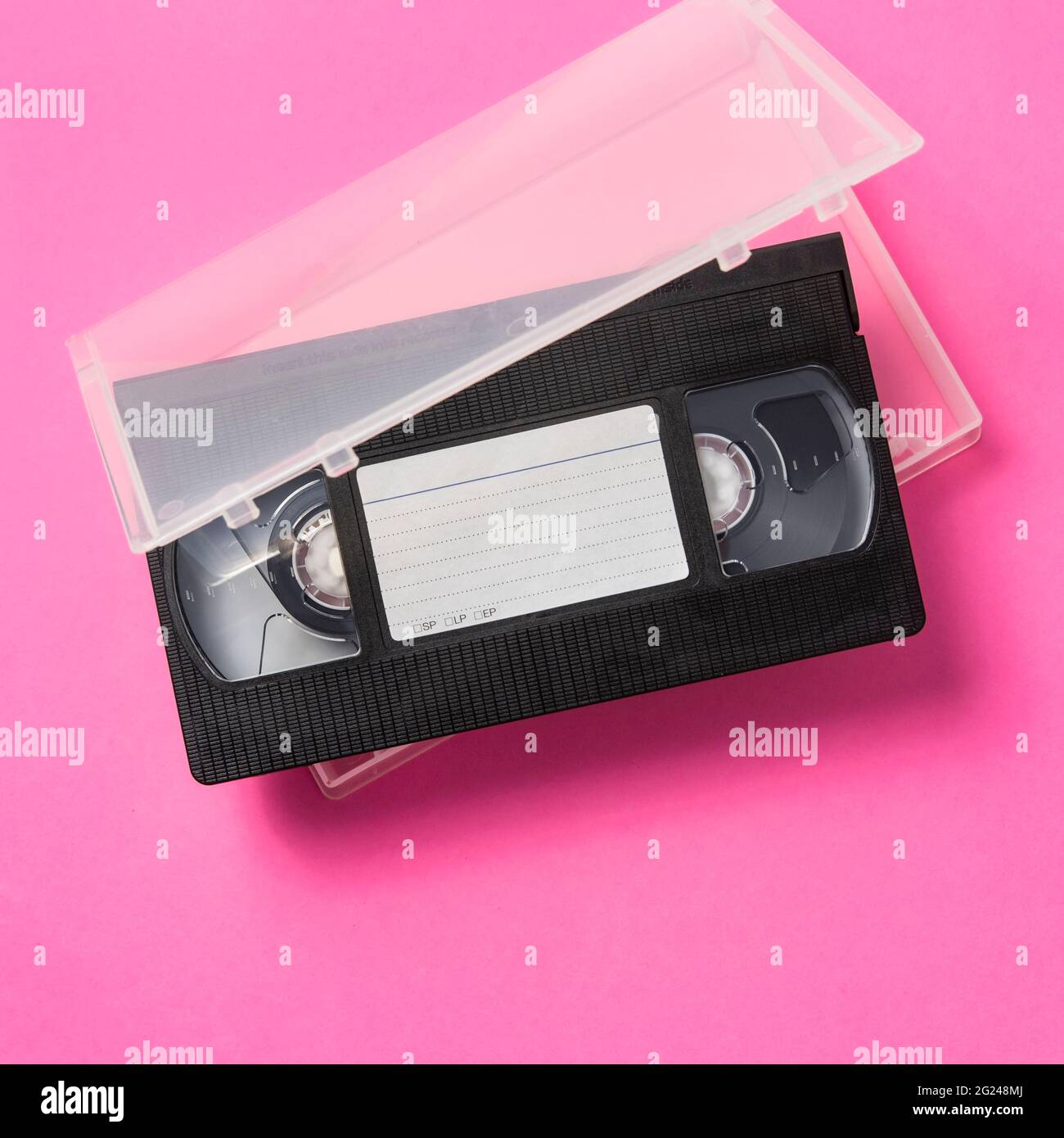 Studio shot of VHS tape with blank label Stock Photo - Alamy