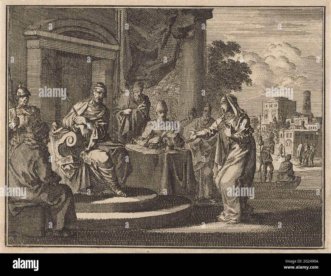 Parable of the judge that is harassed by a complaining woman Stock ...