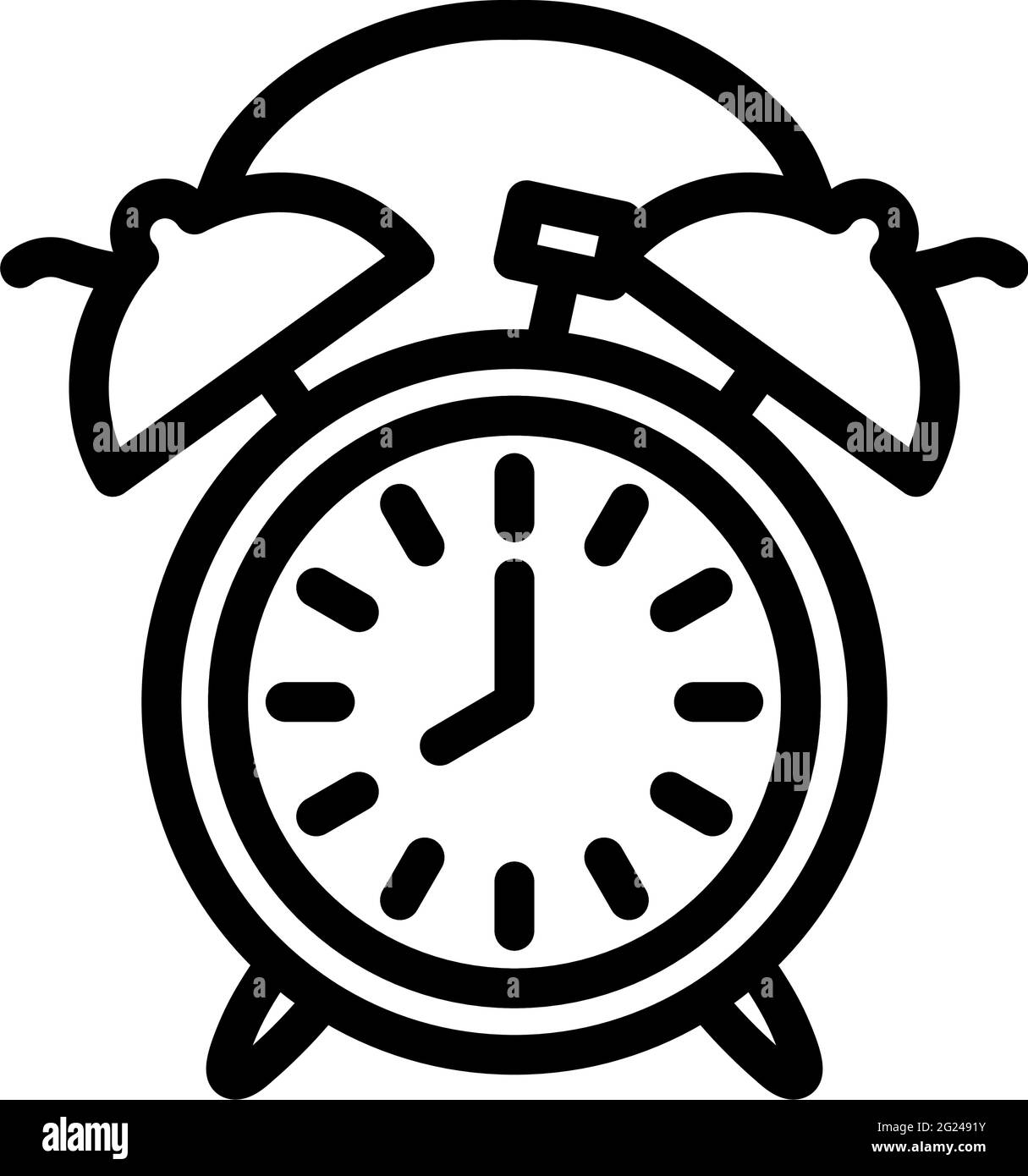 Icon Of Alarm Clock. Editable Bold Outline Design. Vector Illustration ...