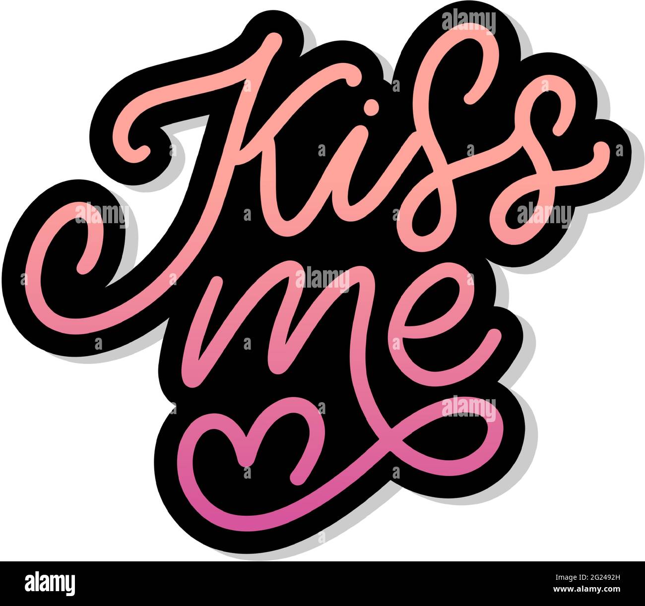 kiss me hand lettering scalable and editable vector Stock Vector Image ...