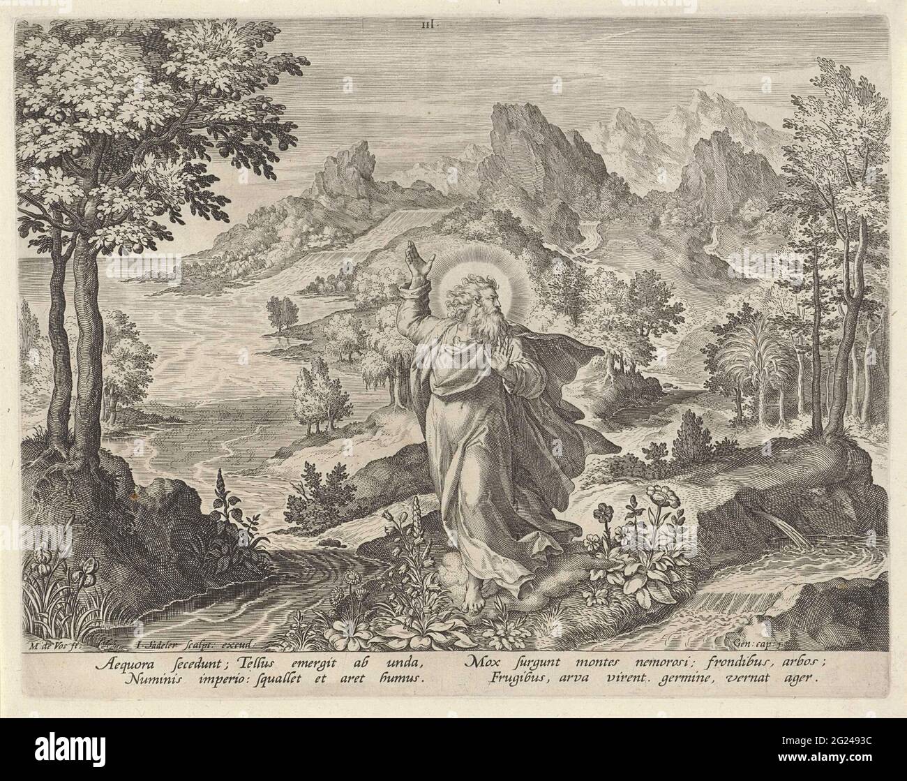 Creation of the earth; Creation of the world. A coastal landscape with ...