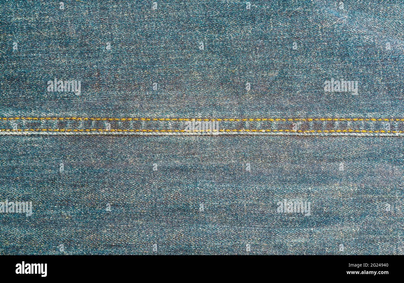 Stitch worn denim fabric hi-res stock photography and images - Alamy