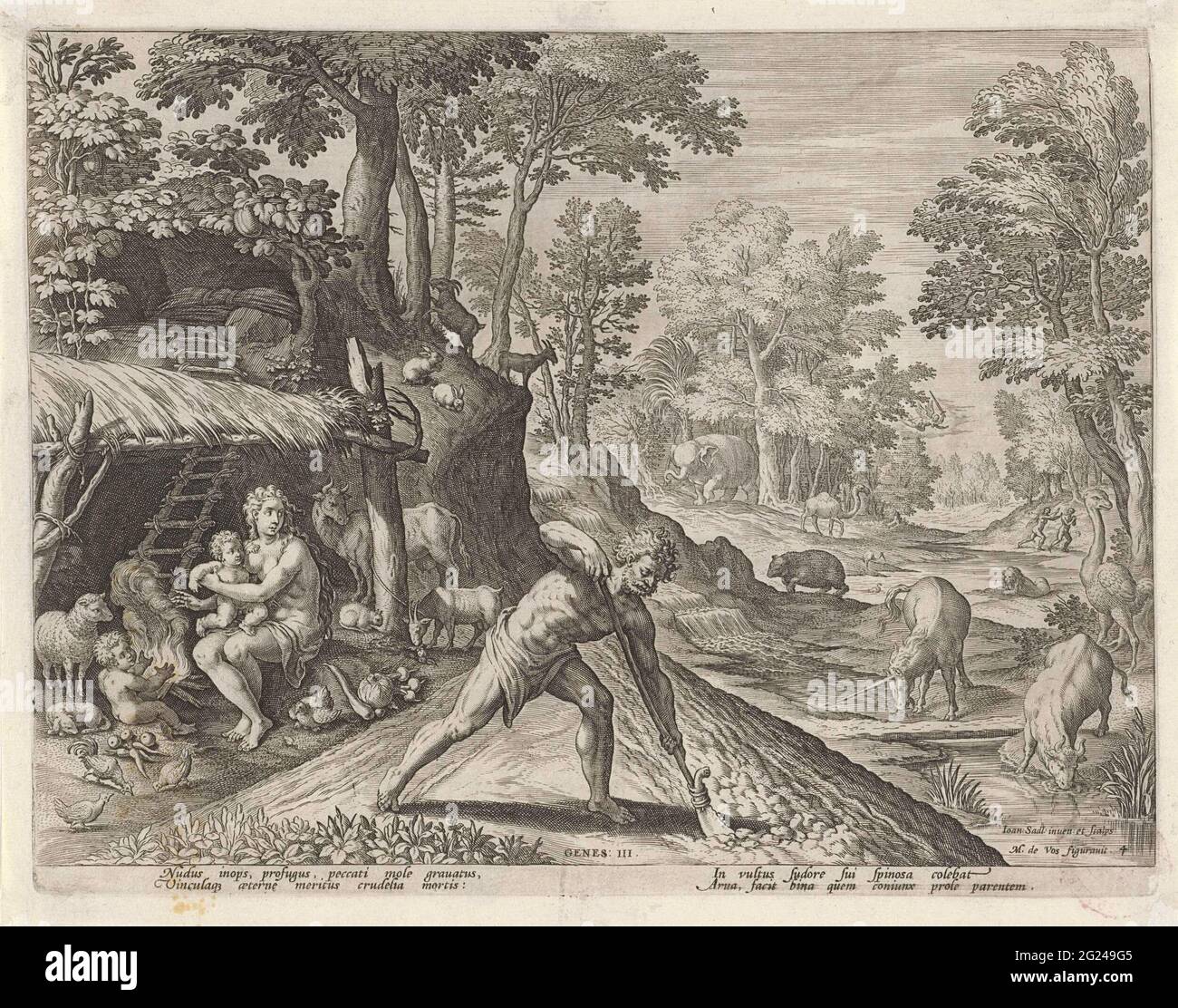 Adam and Eve at work outside of earthly paradise; History of the Van ...