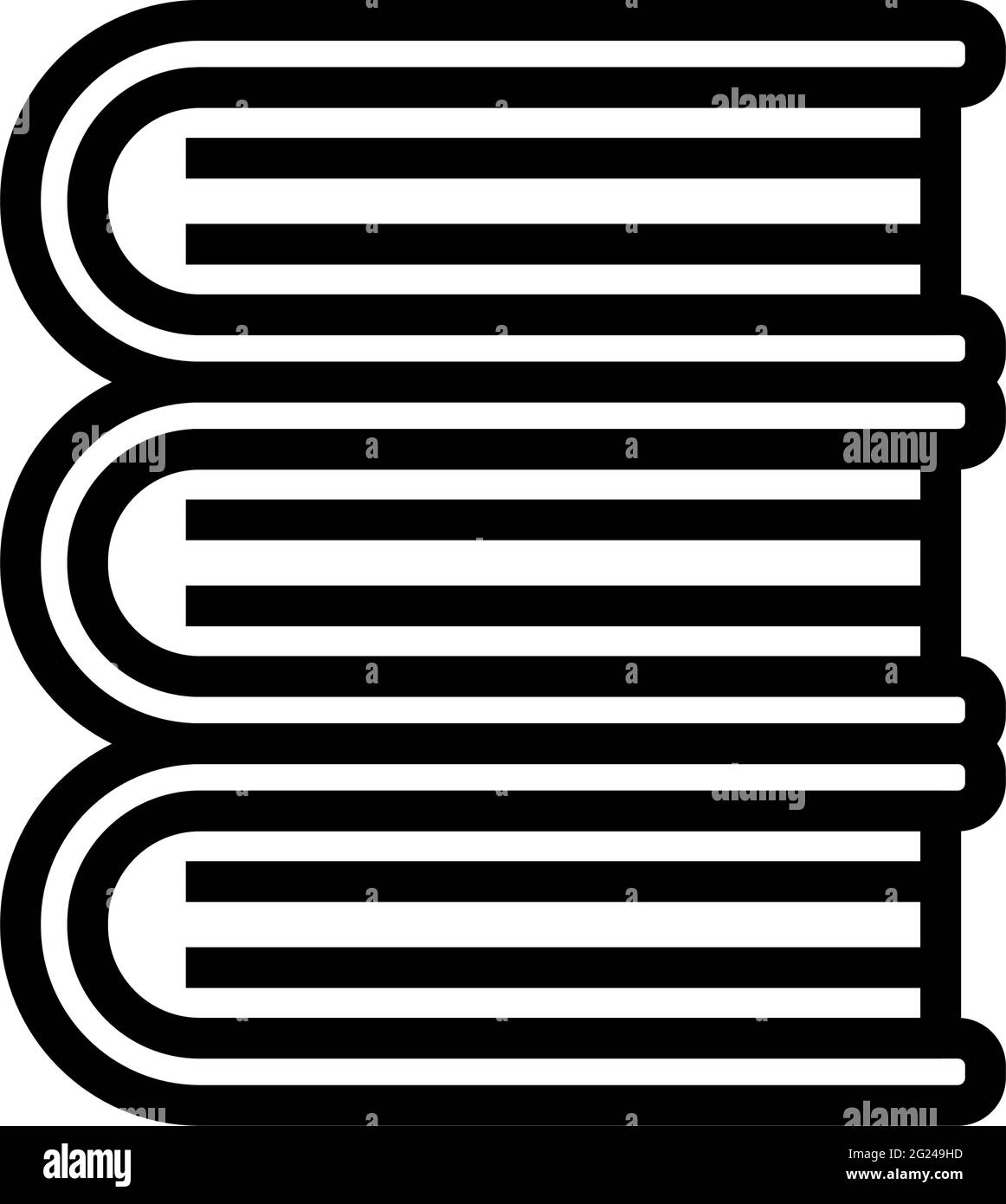 Icon Of Stack Of Books. Editable Bold Outline Design. Vector ...
